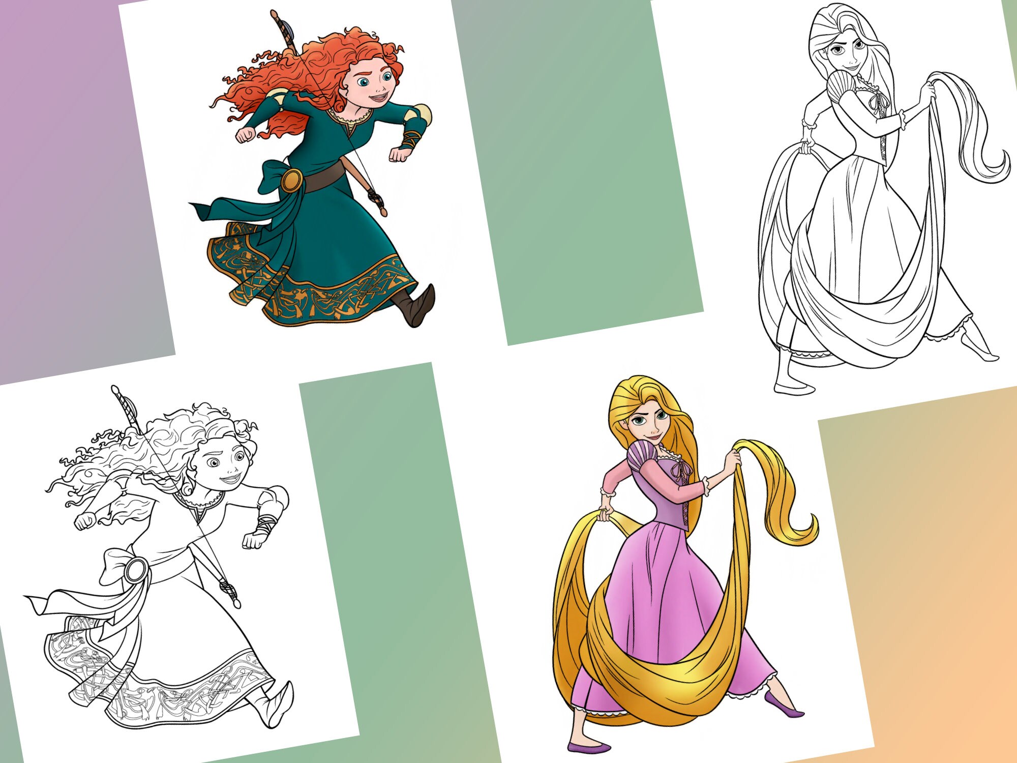 Coloring Pages of Princesses PDF, Printable Cute Easy Color Pages to ...