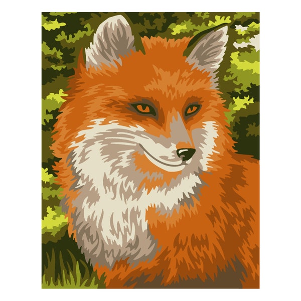 Paint by Number Fox - Etsy