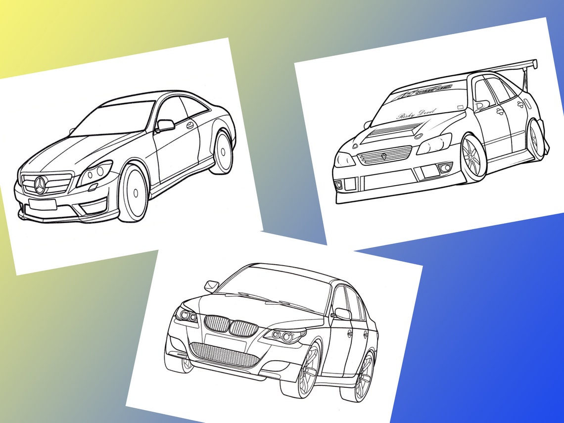 Coloring Pages Cars PDF, Printable Easy Sports Racing Classic Cars ...