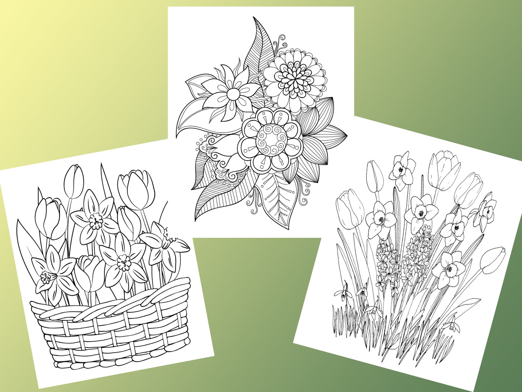 Coloring Pages Flowers PDF, Printable Cute Easy Color Pages to Print ...