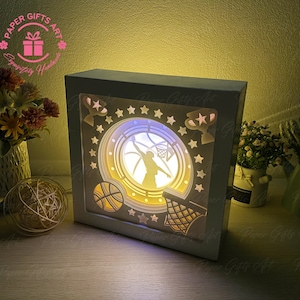 Basketball Shadow Box,sports Lightbox SVG Template - Digital Template ...