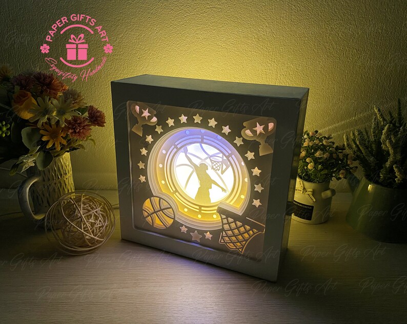 Basketball Shadow Box,sports Lightbox SVG Template Digital Template ...