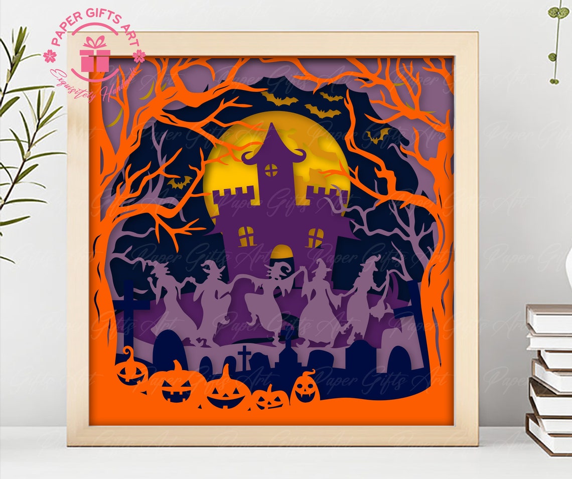 Halloween Light Box 8x8 Inch Paper Cutting Light Box Template Files - Etsy