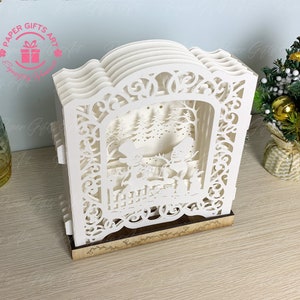 Snowman Christmas Pop up Card 3D - Template Files - SVG Files - Digital ...