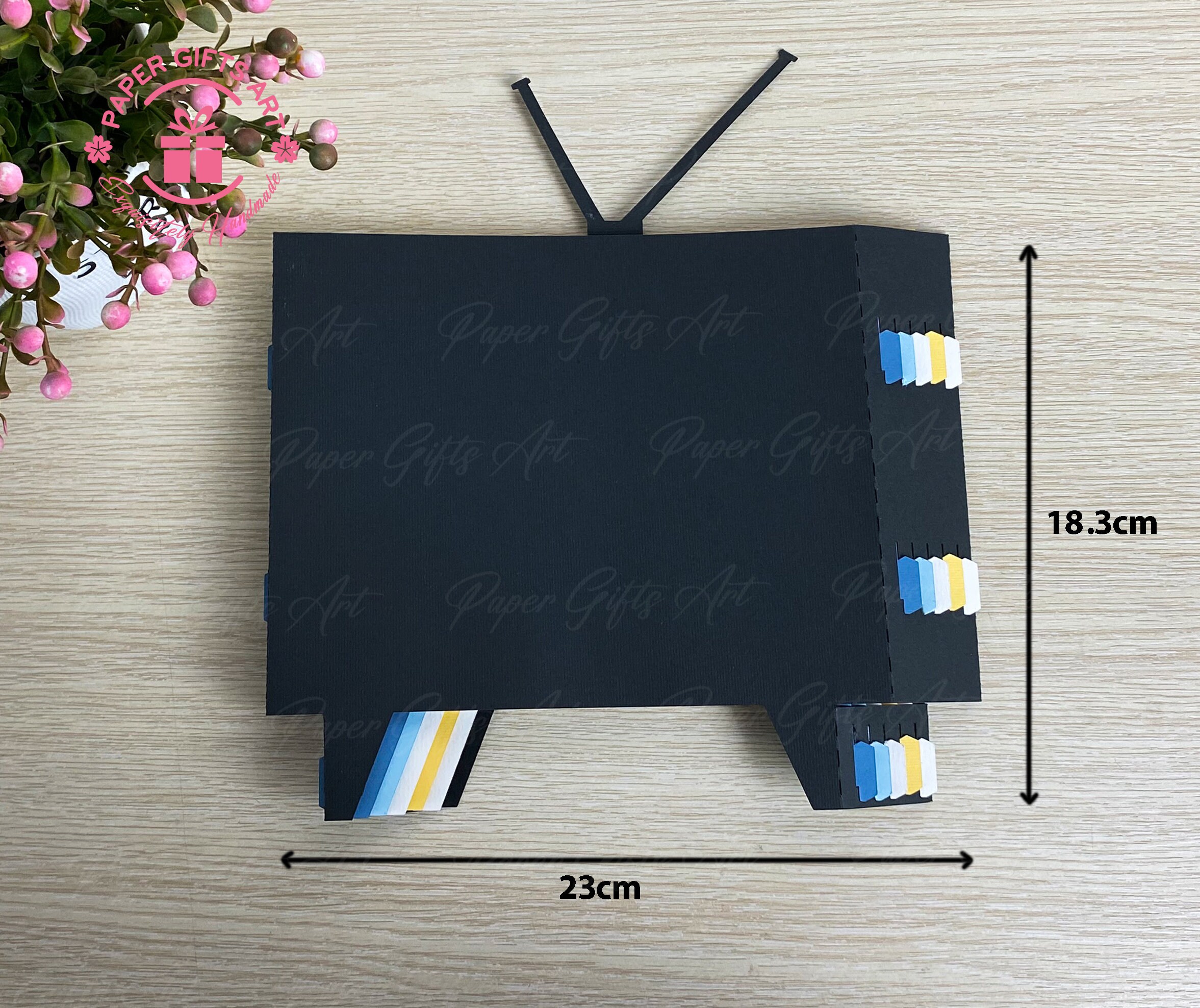 TV Pop up Card Tropical Christmas 3D SVG , Christmas TV Pop up Card, 3D Pop up Card, 3D Gift ...