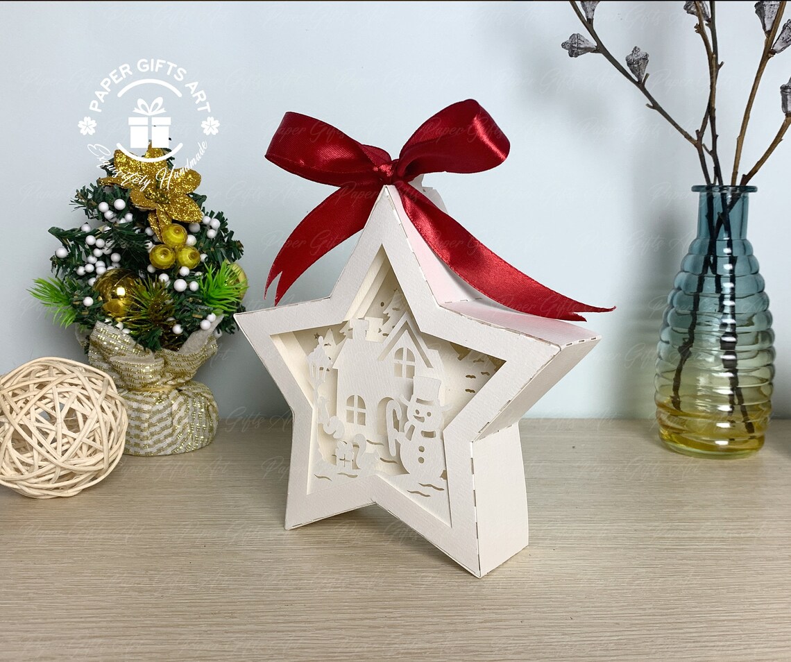 Combo 3 Star SVG Paper Cut Star Template for Merry Christmas - Etsy