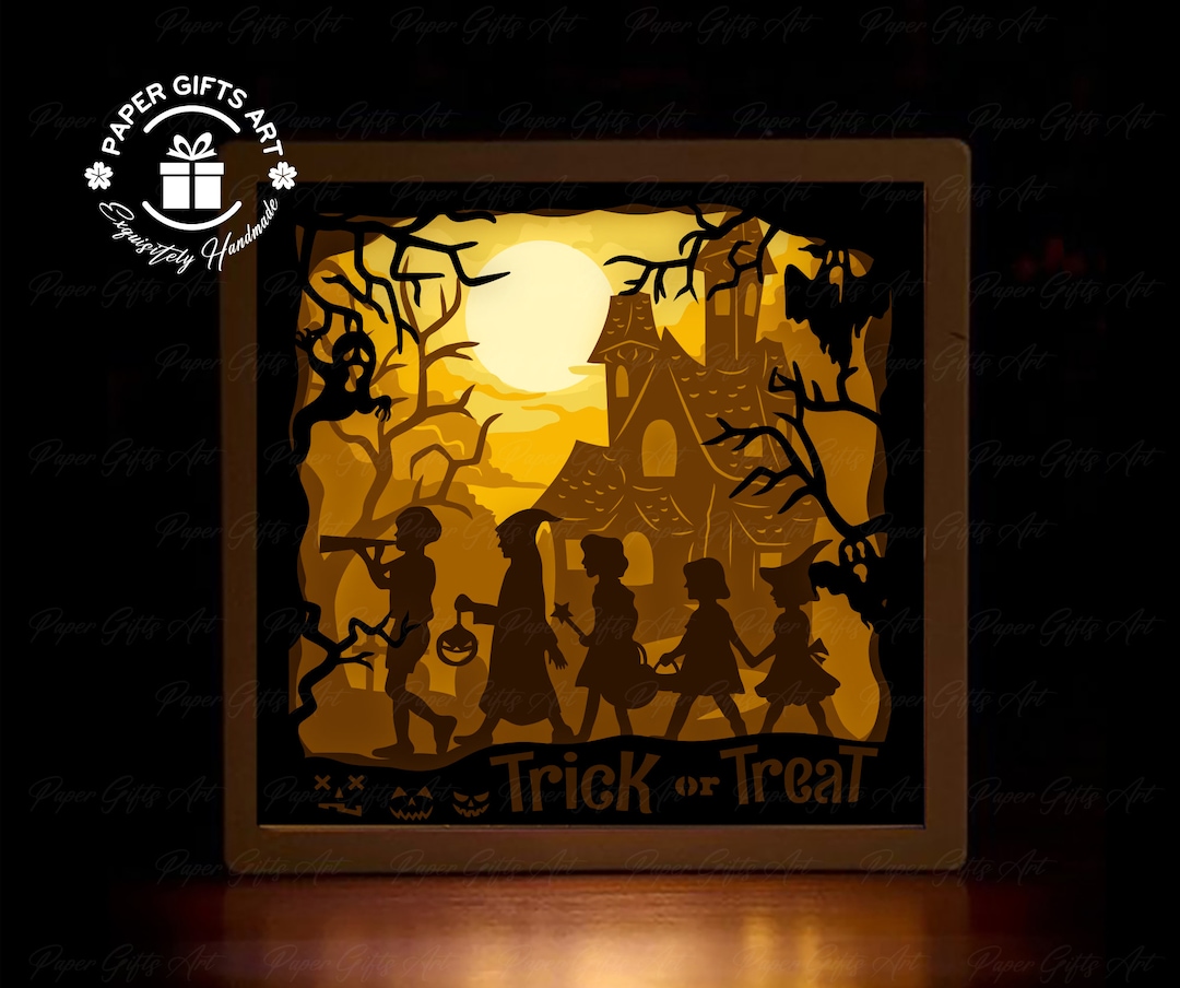 Halloween Trick or Treat Light Box [8x8 Inch] - Paper Cutting Light Box ...