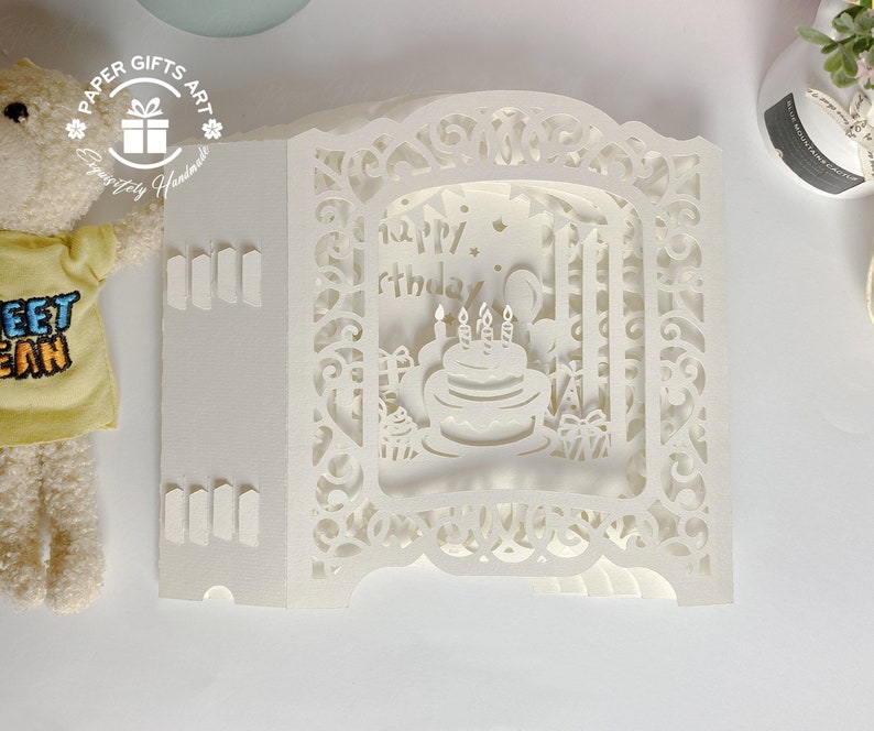 Happy Birthday Popup Card 3D Paper Cut SVG Popup Card Template DIY ...