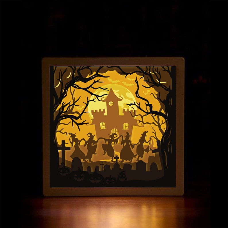 Halloween Light Box 8x8 Inch Paper Cutting Light Box | Etsy