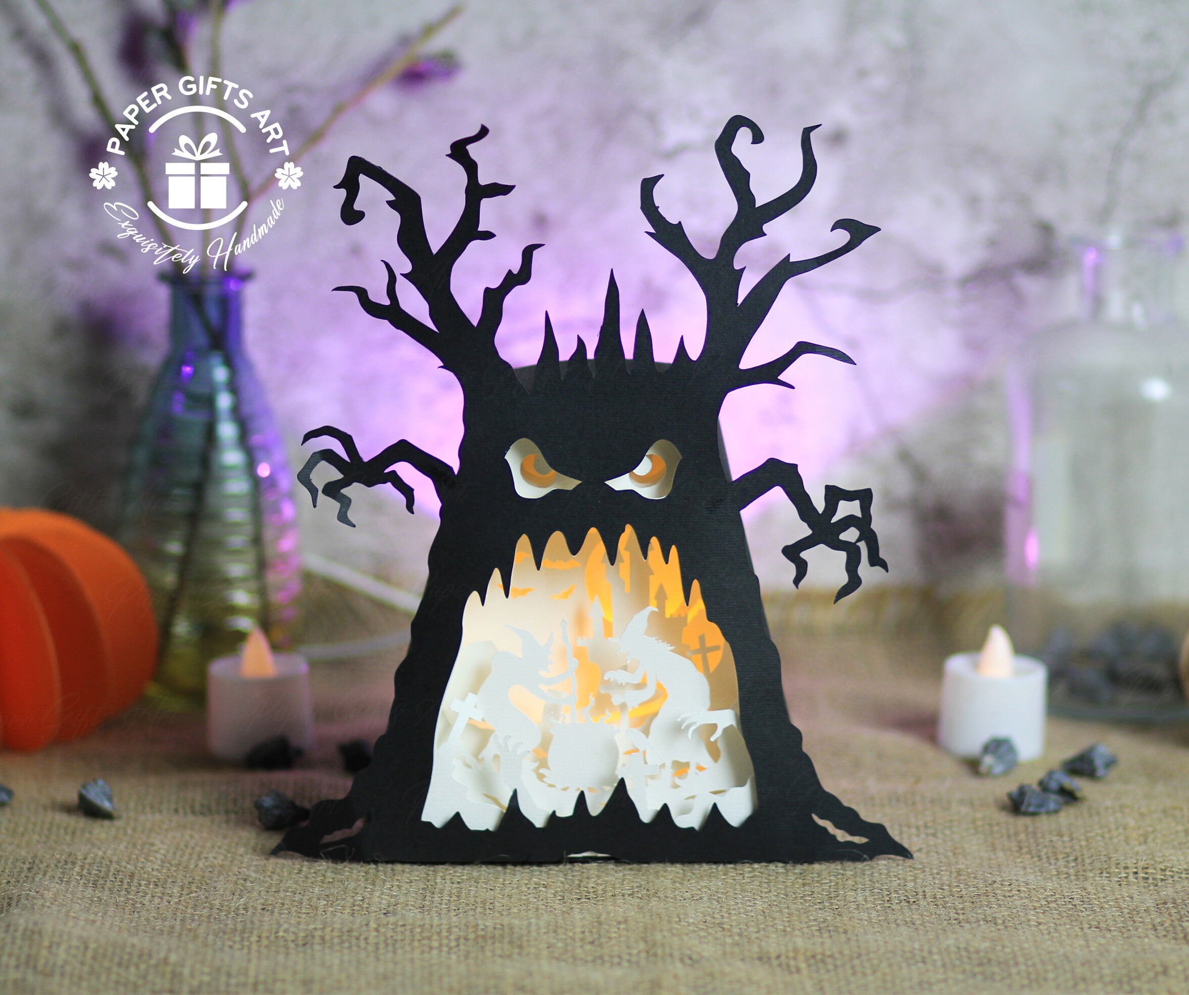 Halloween Ghost Tree Witch Cooks Magic Potion Pop-up 3D Halloween Pop ...