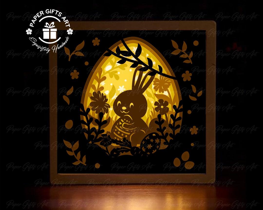 Easter Bunny Lightbox Template - Glossy Box Template -SVG File- Cricut ...