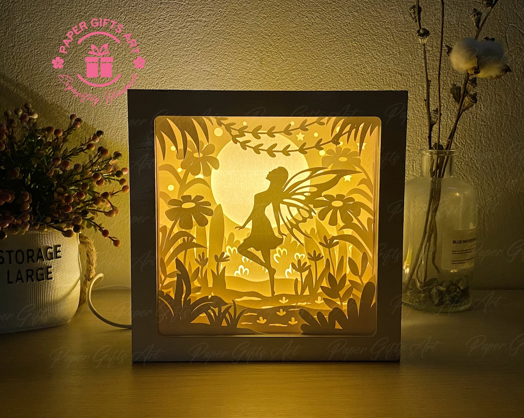 Fairy in the Flower Garden Light Box Template, 3D Layering, Svg ...