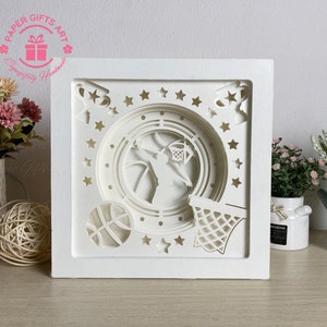 Basketball Shadow Box,sports Lightbox SVG Template - Digital Template ...