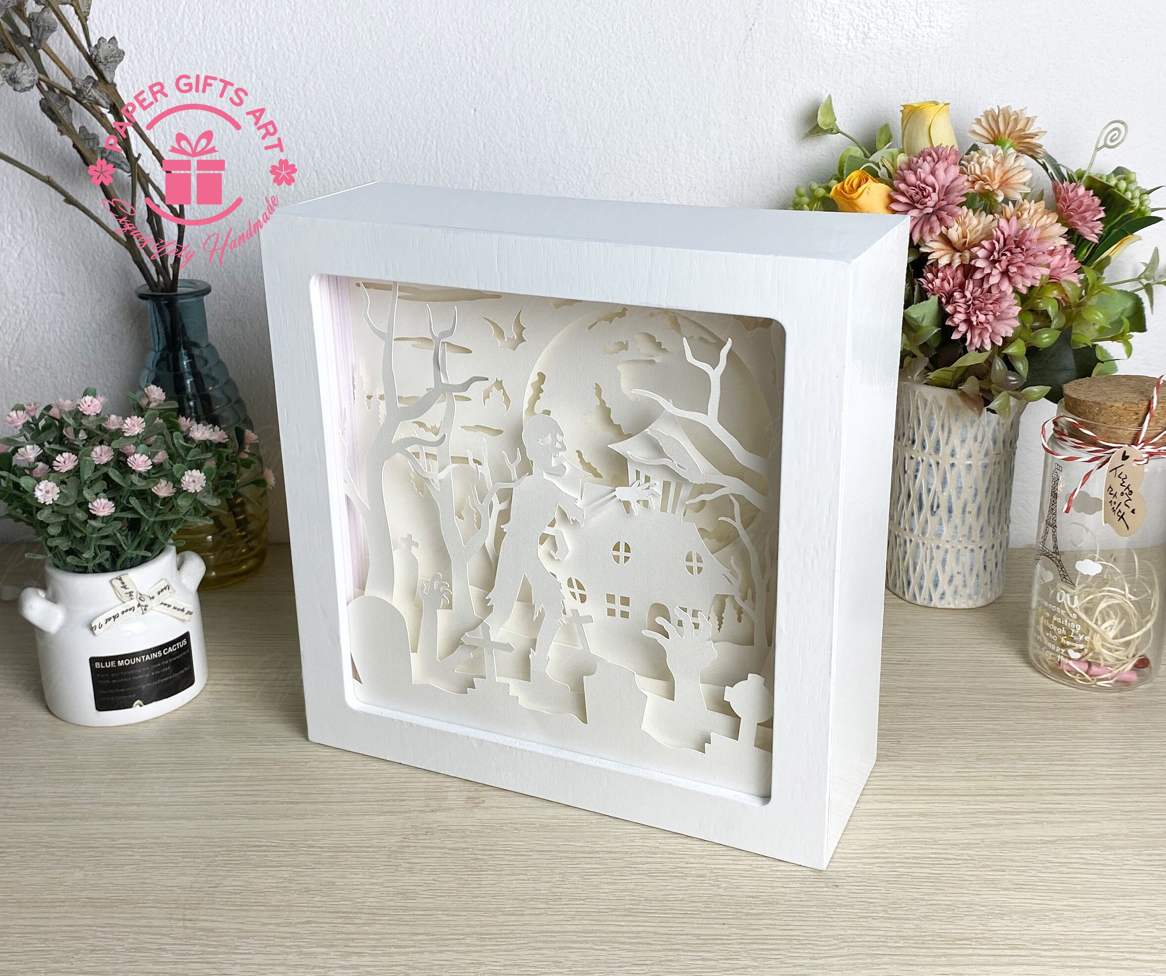 Skeletons Halloween, Paper Cut Light Box Template Files, Shadow Box ...