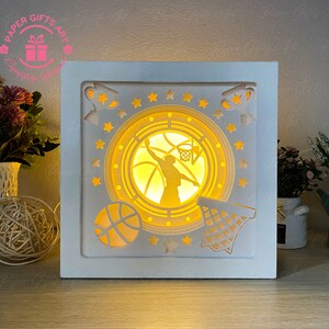 Basketball Shadow Box,sports Lightbox SVG Template - Digital Template ...