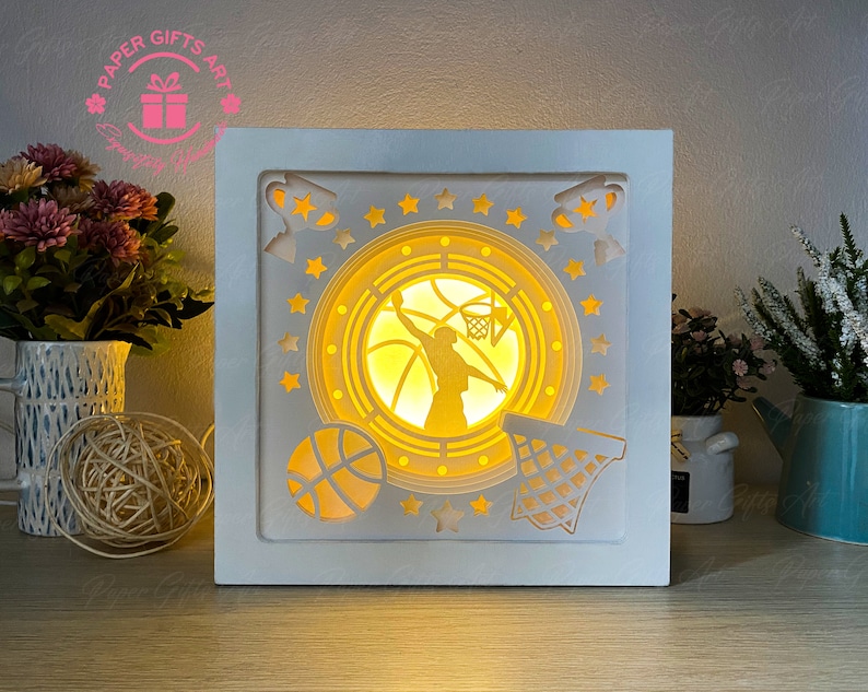 Basketball Shadow Box,sports Lightbox SVG Template Digital Template ...