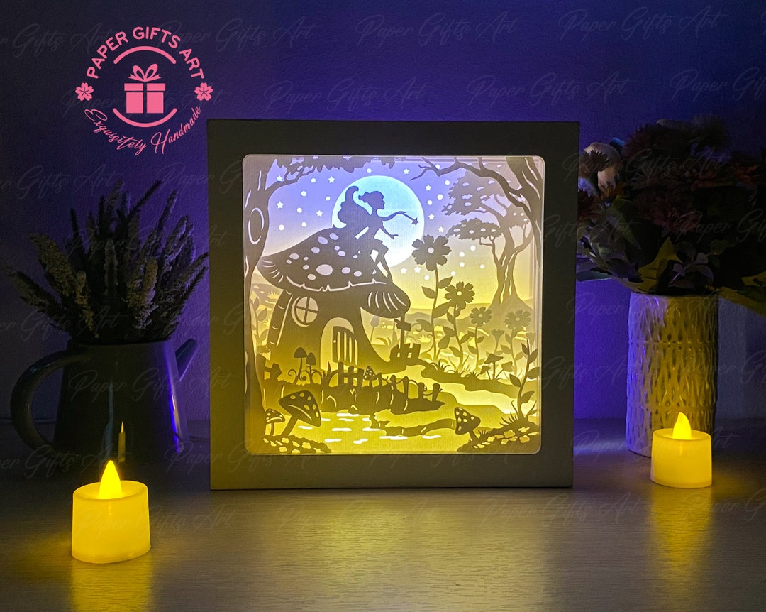 Fairy Shadow Box SVG Template- Paper Cut Lightbox Template -3D Layered ...