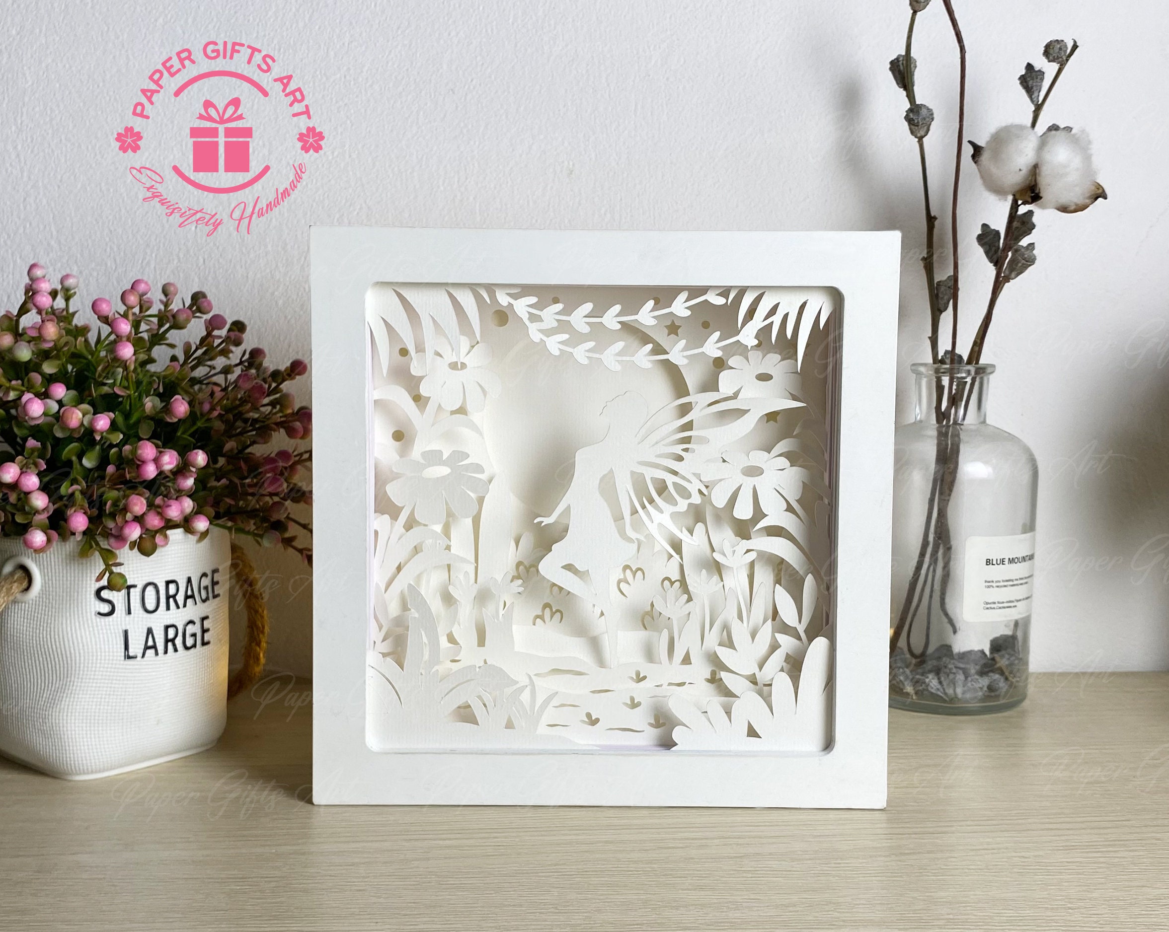 Fairy in the Flower Garden Light Box Template, 3D Layering, Svg ...