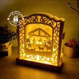 Nativity of Jesus Pop-up Card 3D - Template Files - SVG Files - Digital ...
