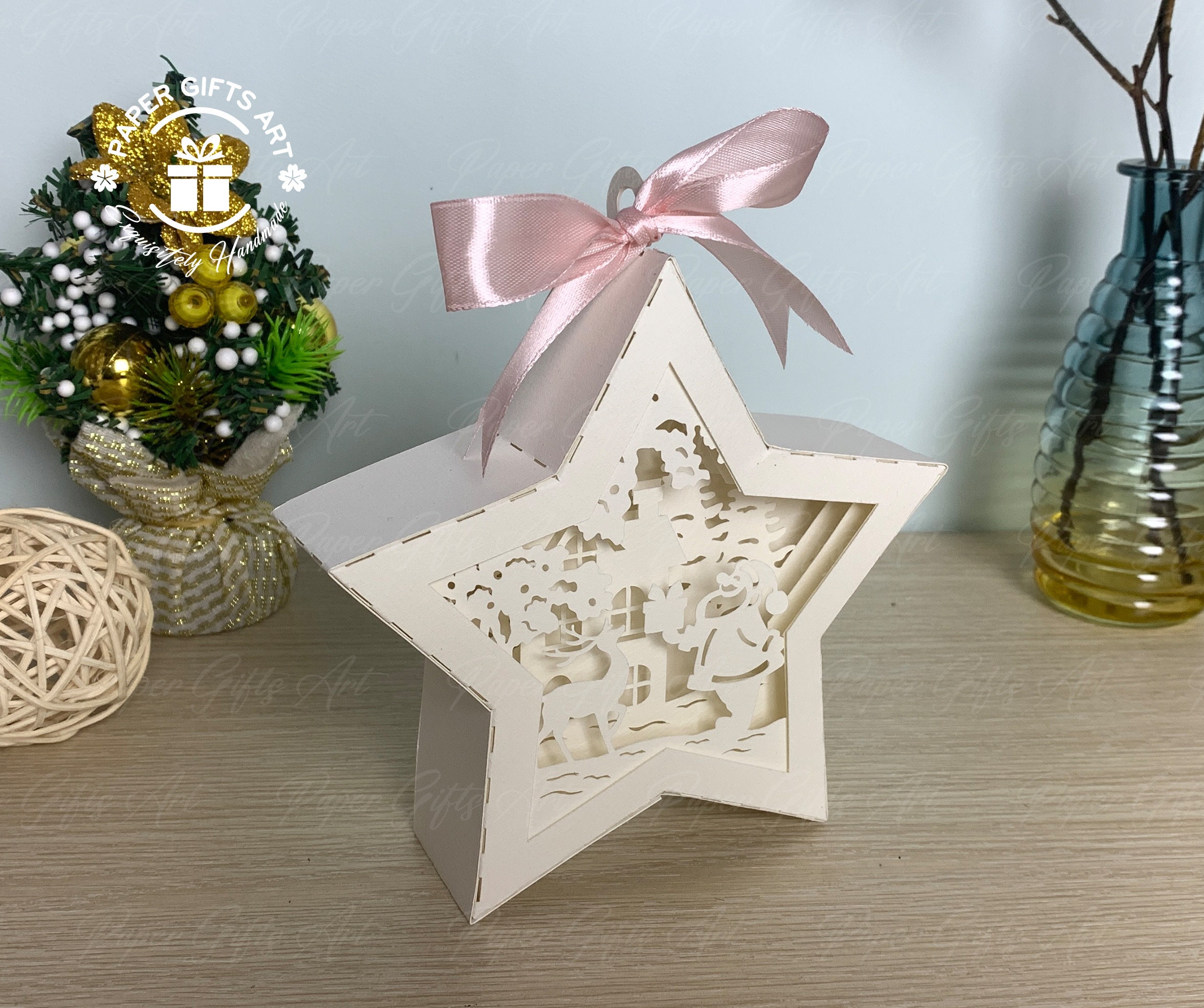 Combo 3 Star SVG Paper Cut Star Template for Merry Christmas - Etsy