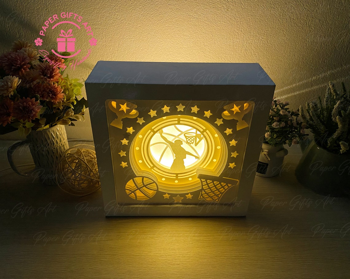 Basketball Shadow Box,sports Lightbox SVG Template - Digital Template ...