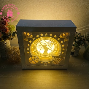 Basketball Shadow Box,sports Lightbox SVG Template - Digital Template ...