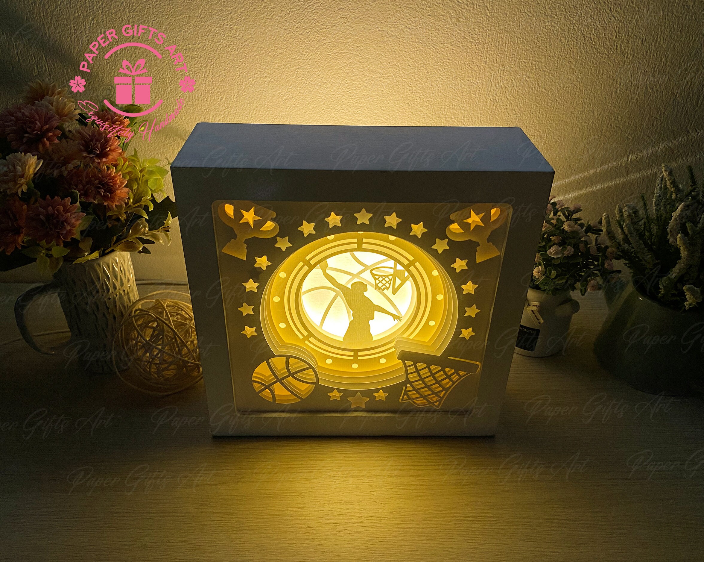 Basketball Shadow Box,sports Lightbox SVG Template Digital Template ...