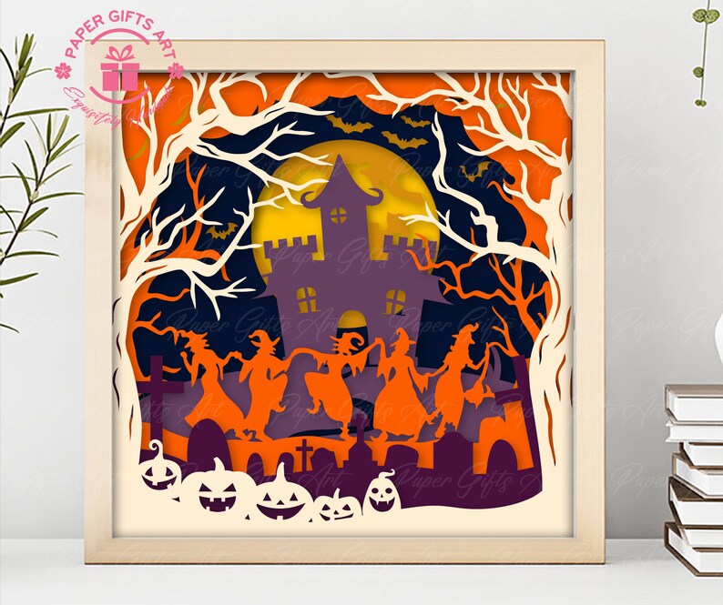 Halloween Light Box 8x8 Inch Paper Cutting Light Box Template Files - Etsy