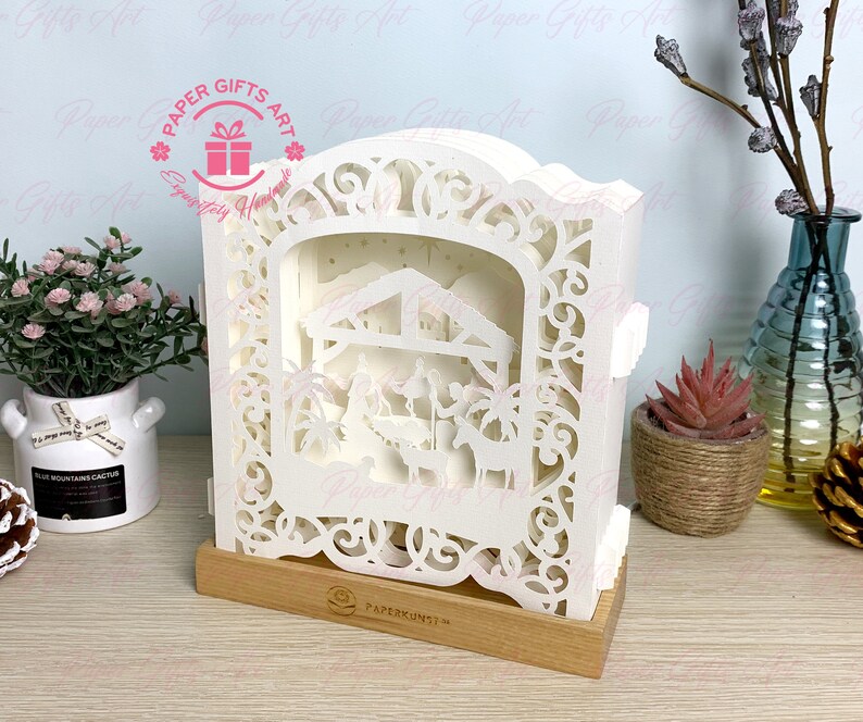 Nativity of Jesus Pop-up Card 3D - Template Files - SVG Files - Digital ...