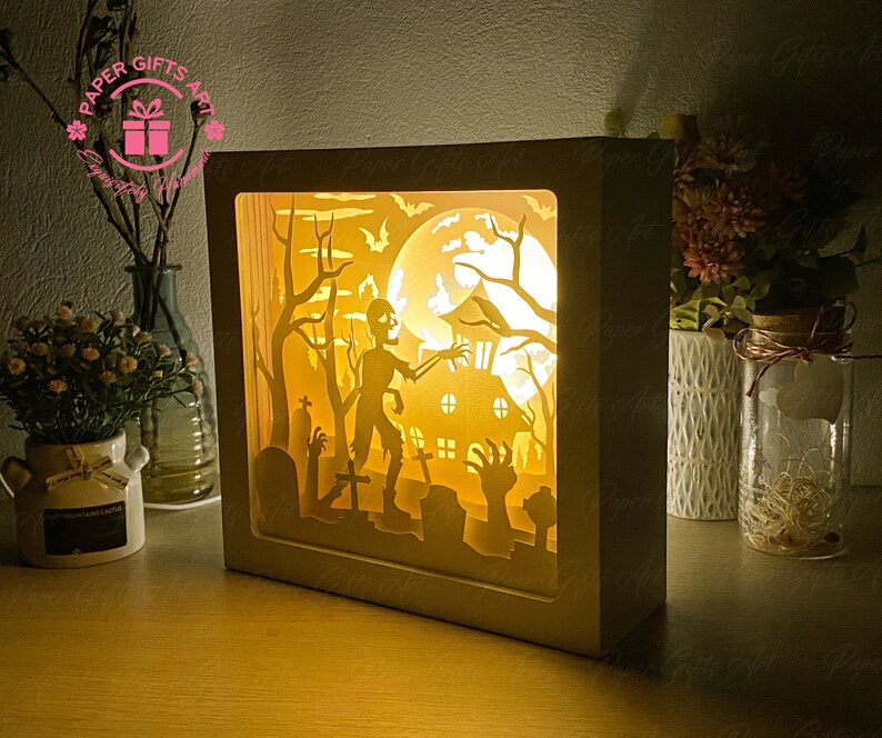 Skeletons Halloween, Paper Cut Light Box Template Files, Shadow Box ...