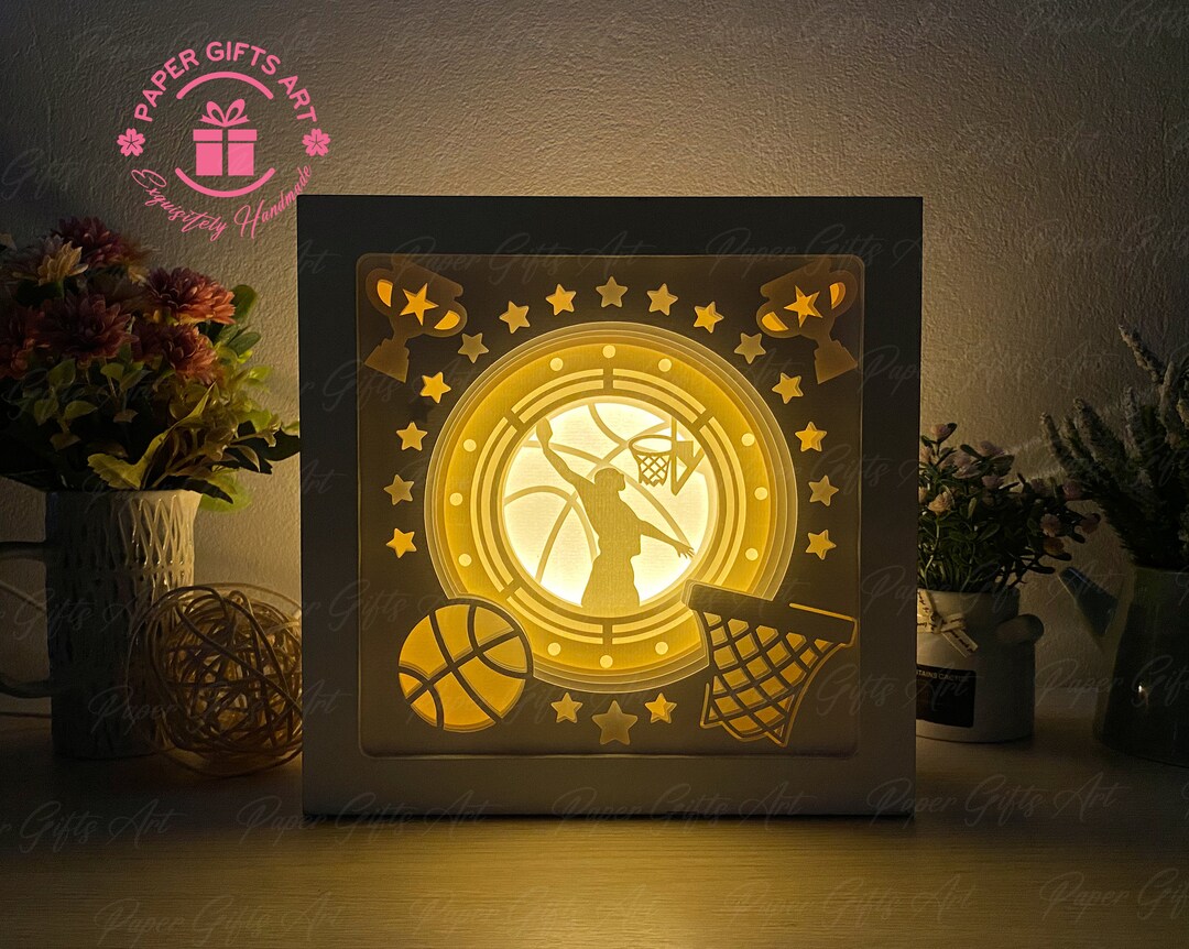 Basketball Shadow Box,sports Lightbox SVG Template - Digital Template ...