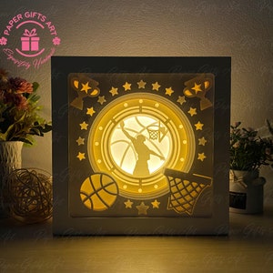 Basketball Shadow Box,sports Lightbox SVG Template - Digital Template ...
