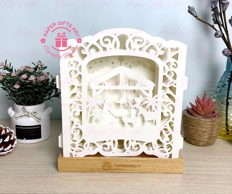 Nativity of Jesus Pop-up Card 3D - Template Files - SVG Files - Digital ...
