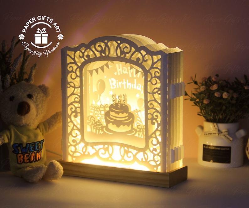 Happy Birthday Popup Card 3D - Paper Cut SVG - Popup Card Template ...