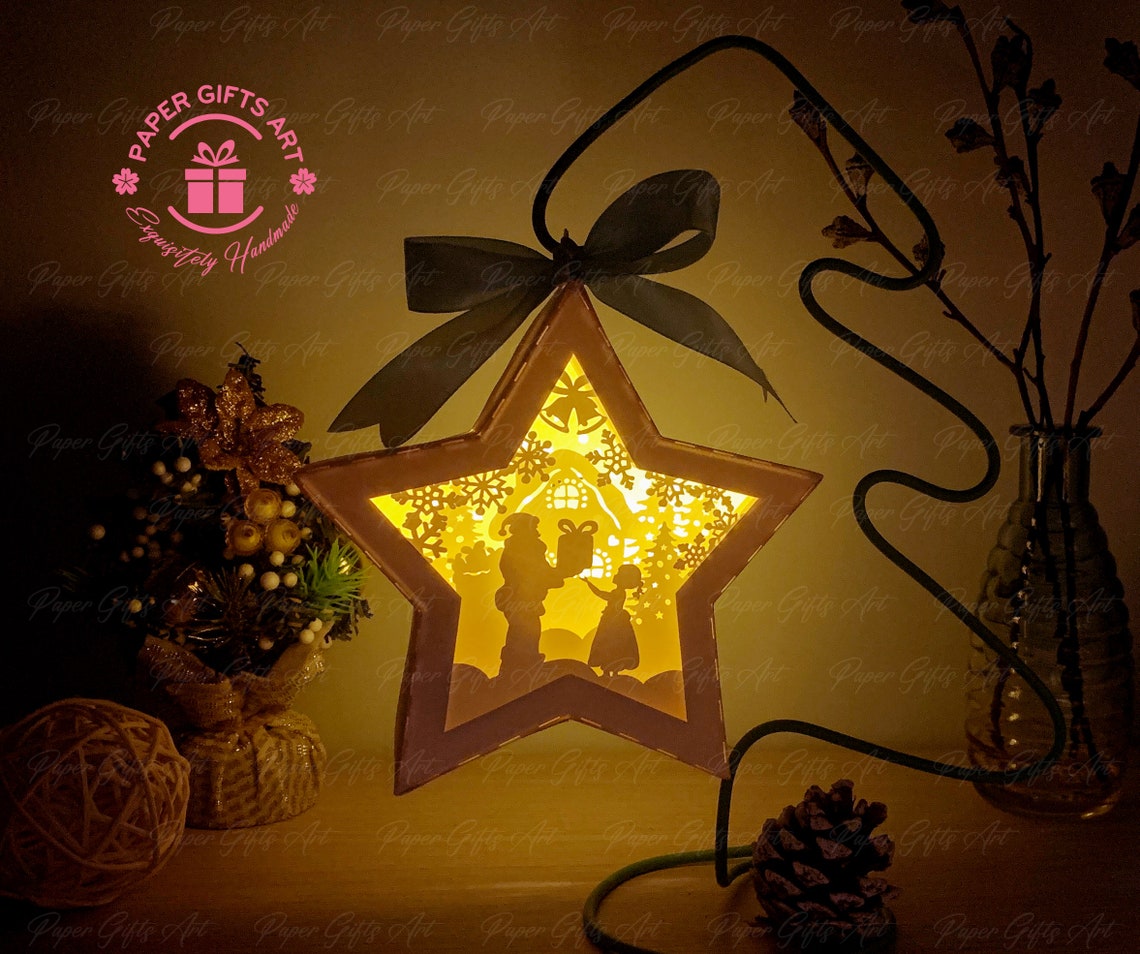 Combo 3 Star SVG Paper Cut Star Template for Merry Christmas - Etsy