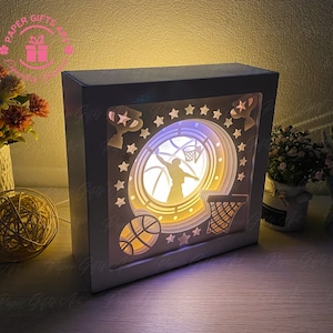 Basketball Shadow Box,sports Lightbox SVG Template - Digital Template ...