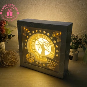 Basketball Shadow Box,sports Lightbox SVG Template - Digital Template ...