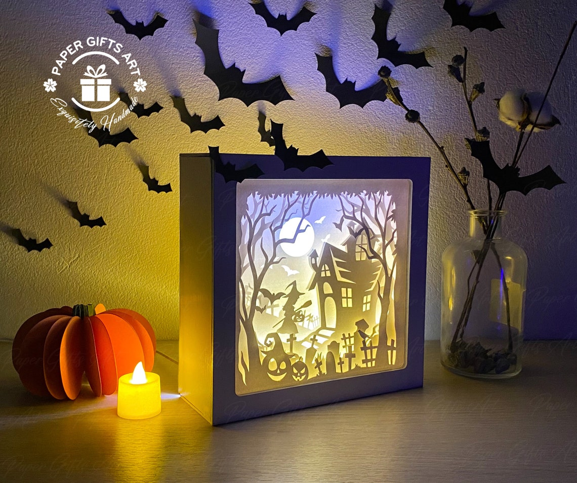 Small Witch SVG Halloween 3D Shadow Box Template Halloween - Etsy