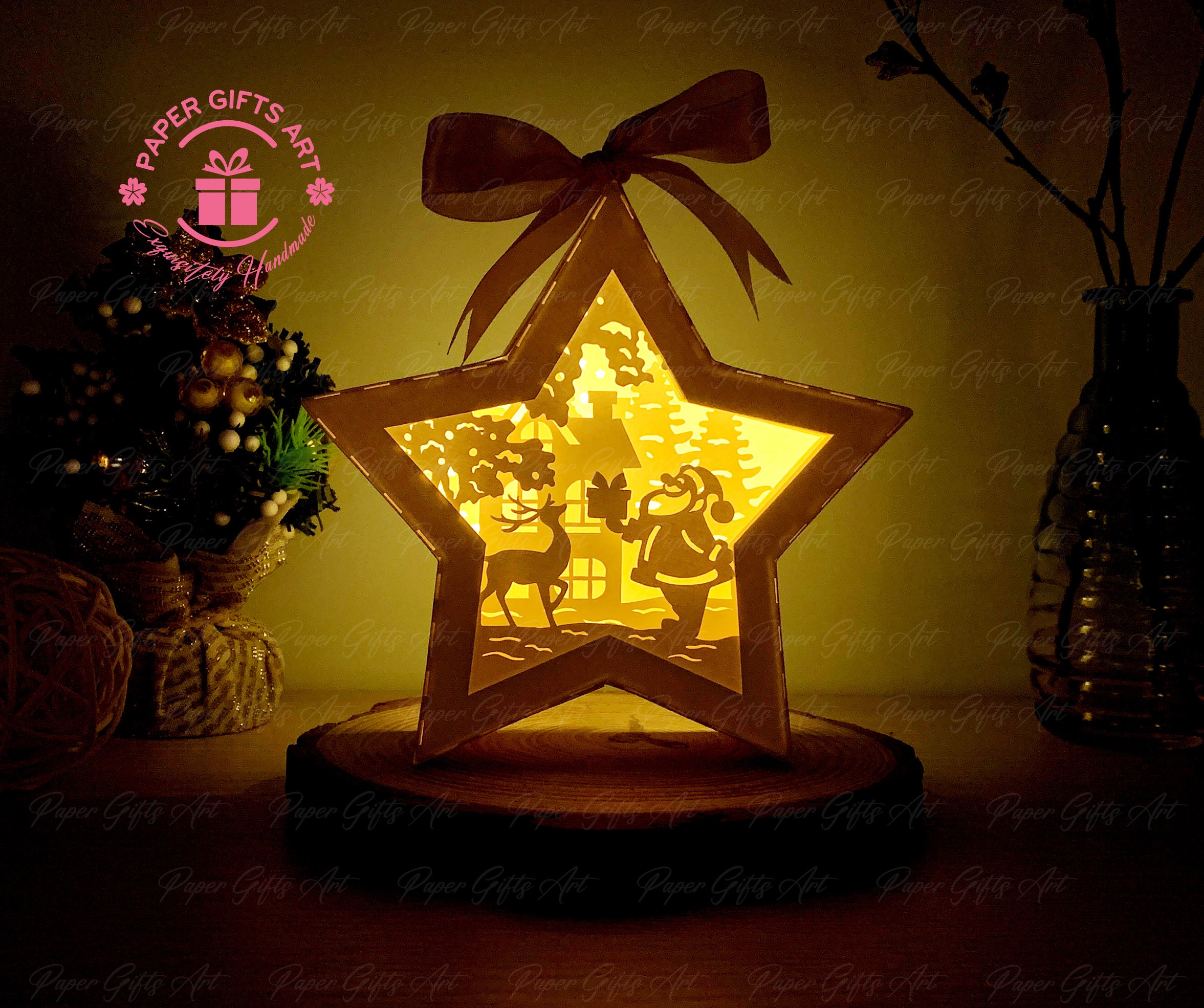 Combo 3 Star SVG Paper Cut Star Template for Merry Christmas - Etsy