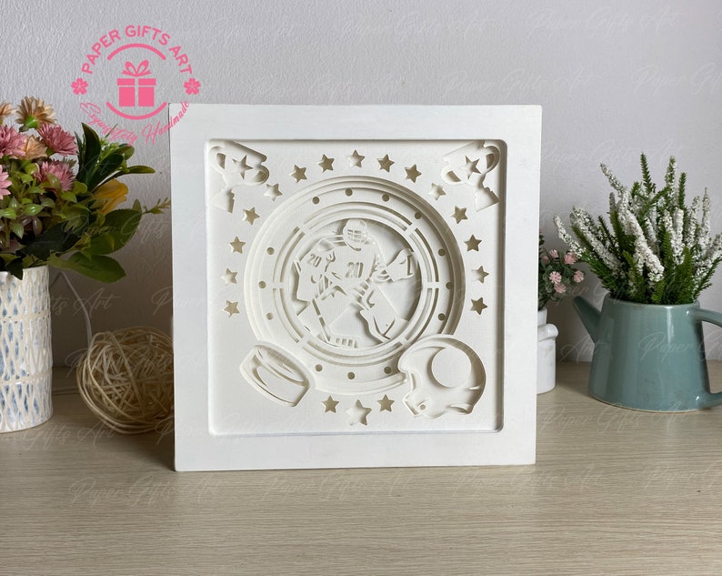 Rugby Shadow Box,sports Lightbox SVG Template Digital Template Paper ...