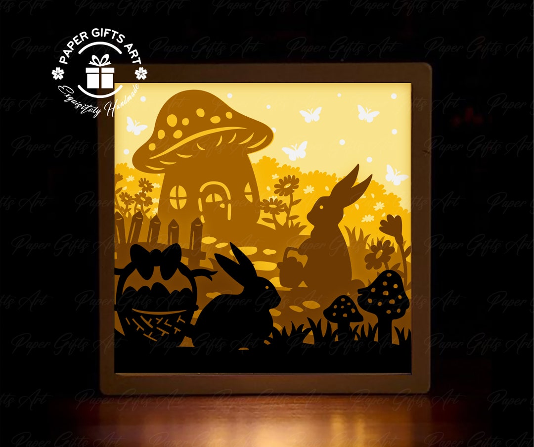 Happy Easter Paper Cut Light Boxtemplate- Shadow Box, 3D Papercut ...