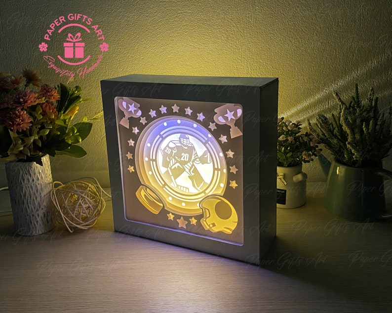 Rugby Shadow Box,sports Lightbox SVG Template Digital Template Paper ...