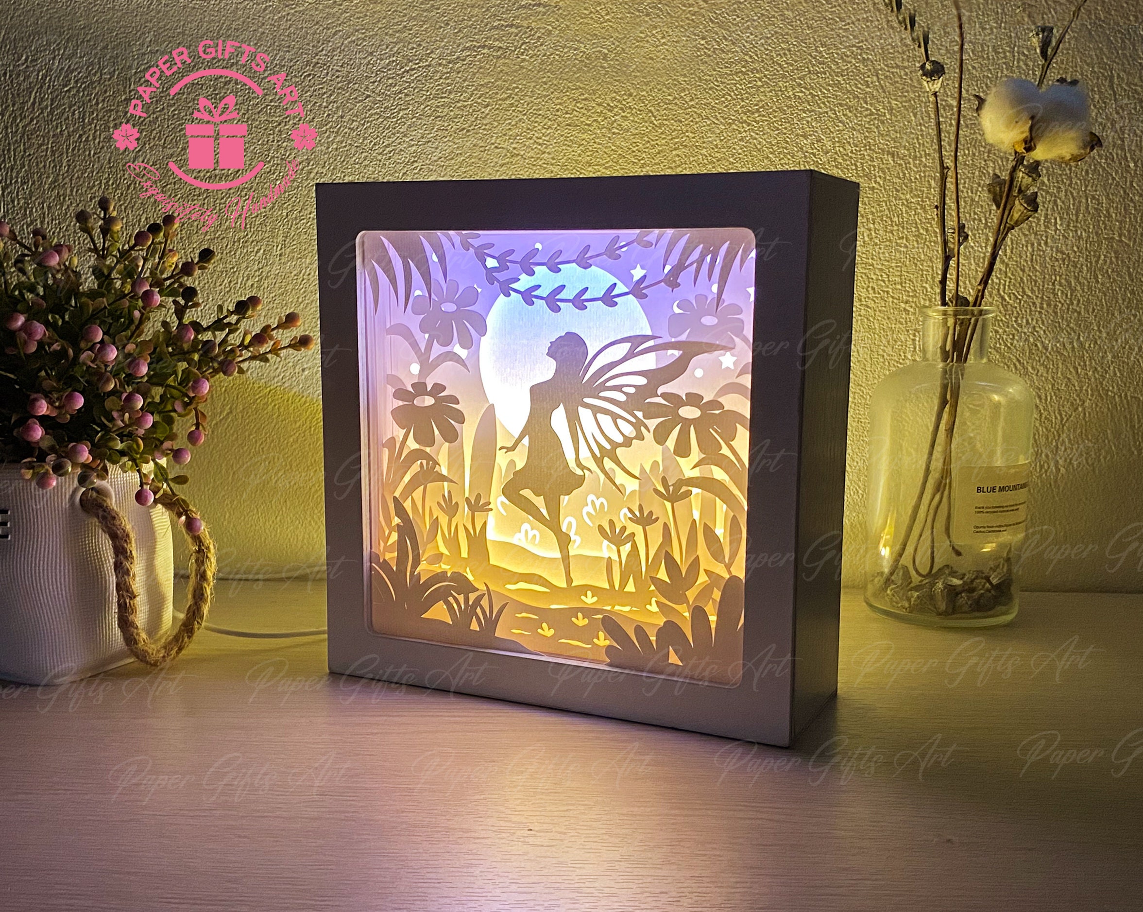 Fairy in the Flower Garden Light Box Template, 3D Layering, Svg ...