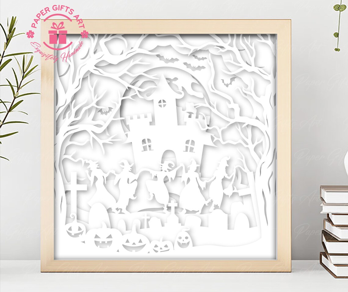 Halloween Light Box 8x8 Inch Paper Cutting Light Box Template Files - Etsy