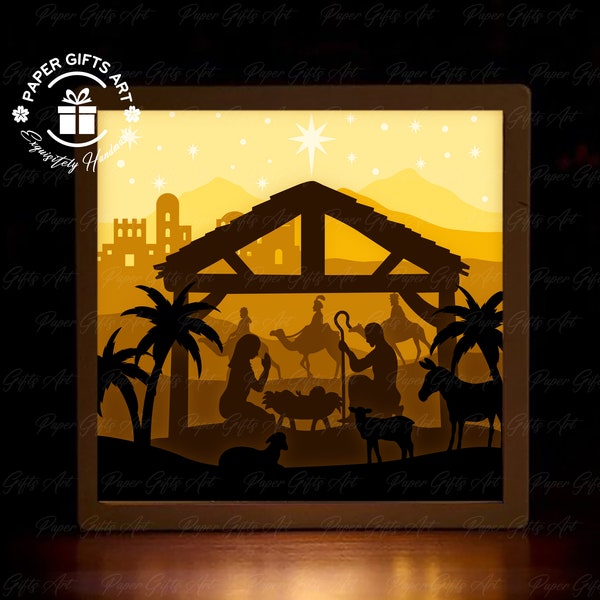 Nativity Shadow Box Svg - Etsy