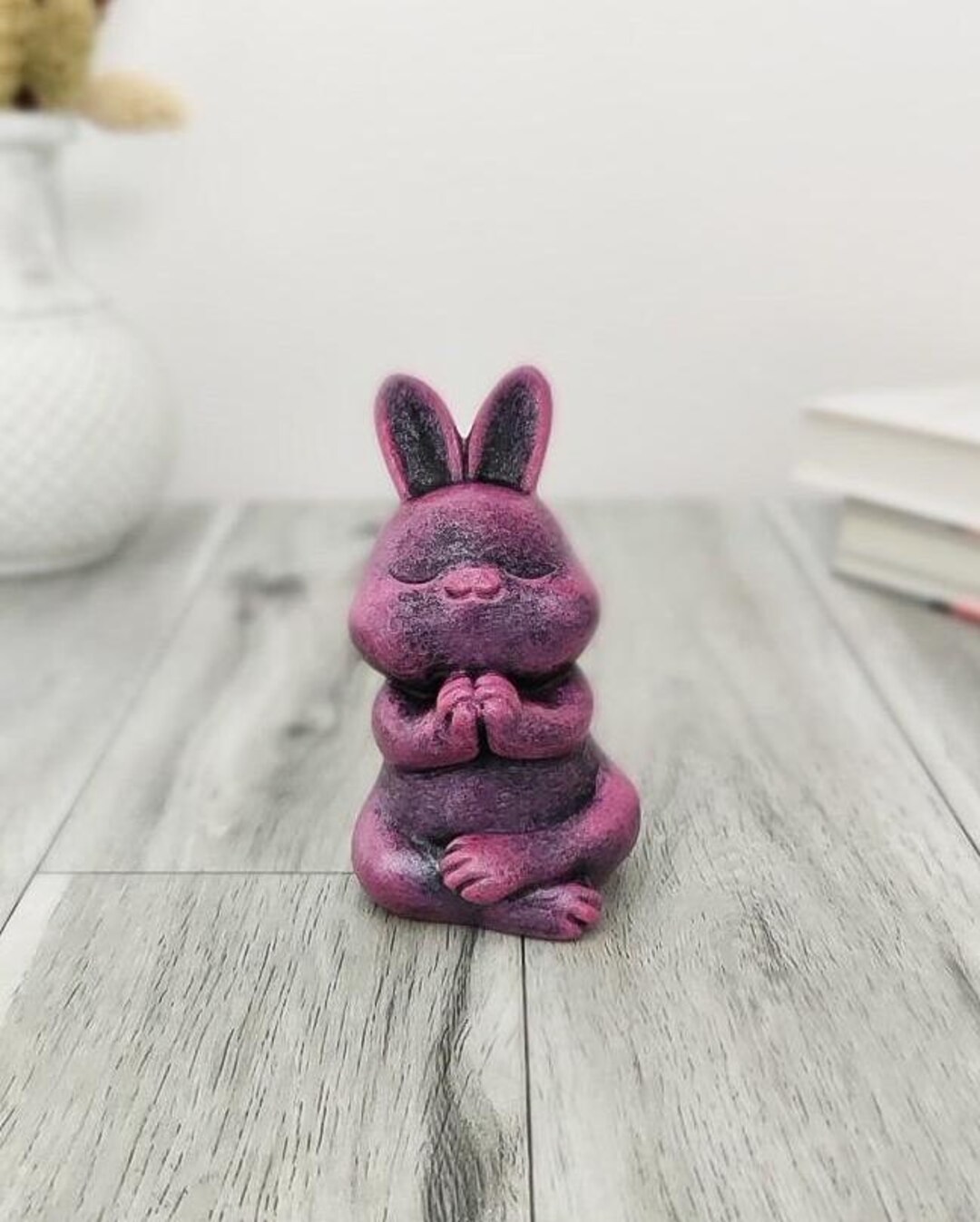 Zen Rabbit Sculpture, Meditative Animal Figure, Yoga Sculpture Gift ...