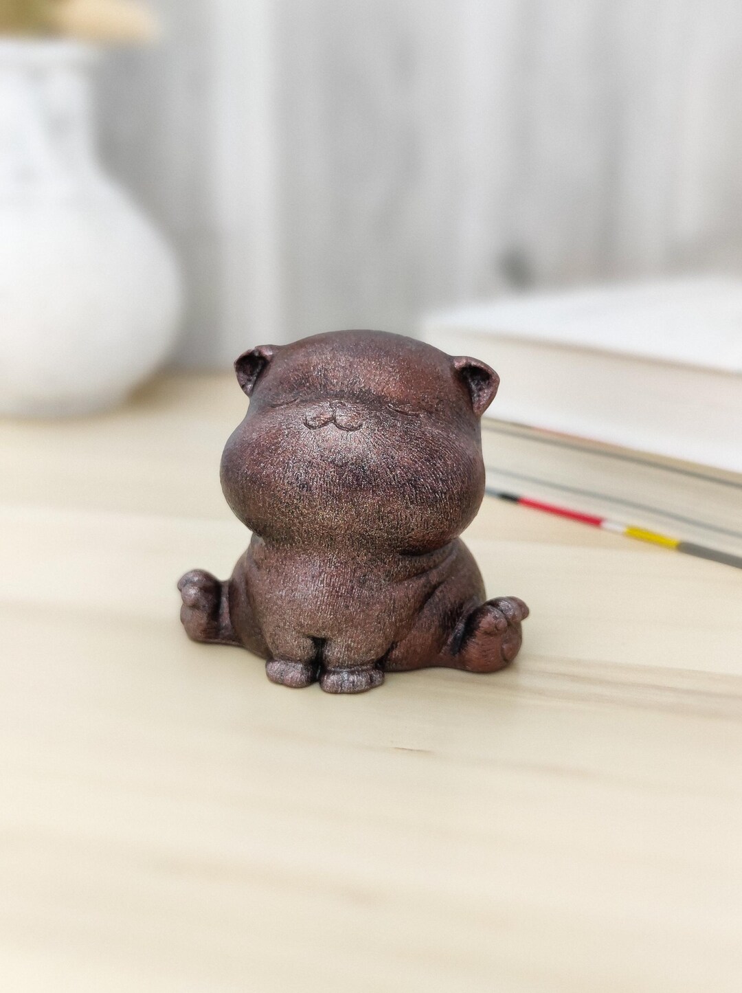 Handmade Fat Cat Sculpture, Chubby Cat Figure, Decorative Animal Figure ...