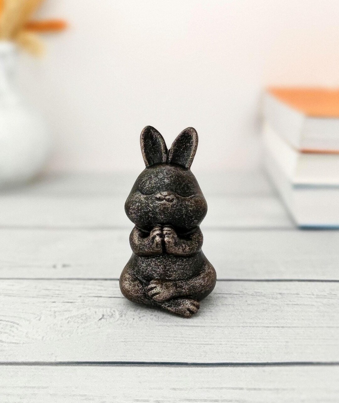 Handmade Rabbit Figurine, Yoga Pose Rabbit Figure, Meditation Bunny ...