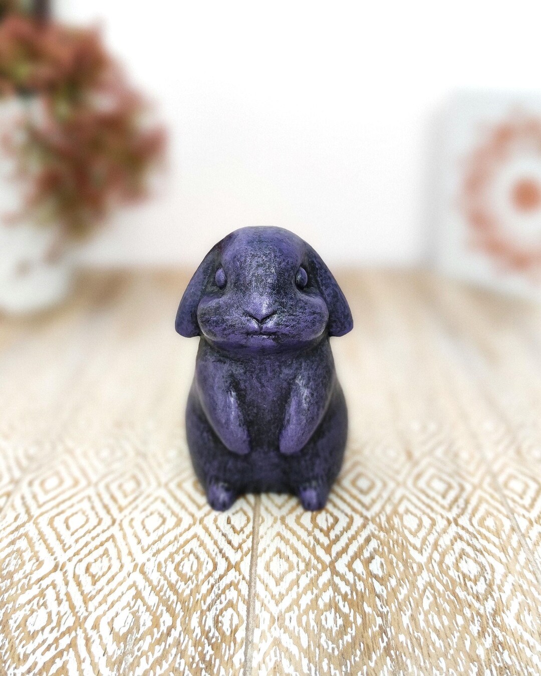 Handmade Rabbit Figurine for Gift, Little Lop Bunny Statuette, Cute ...