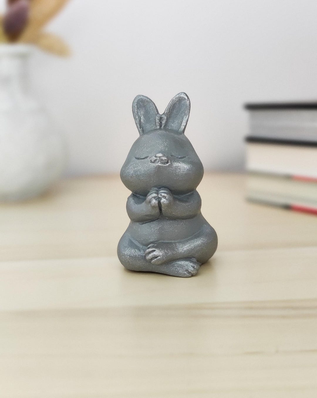 Handmade Meditating Rabbit, Yoga Pose Bunny Sculpture, Peaceful Animal ...